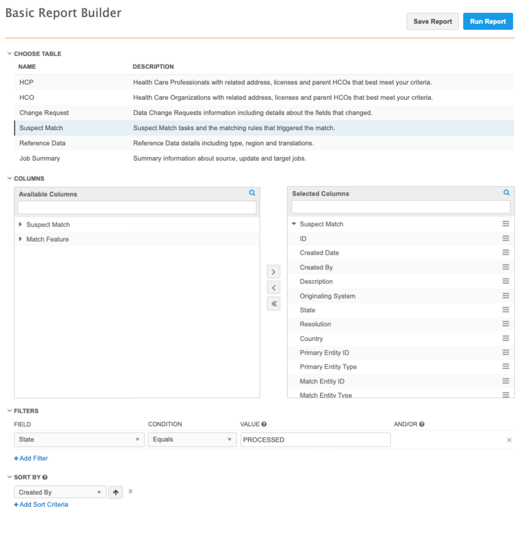 Suspect match query samples